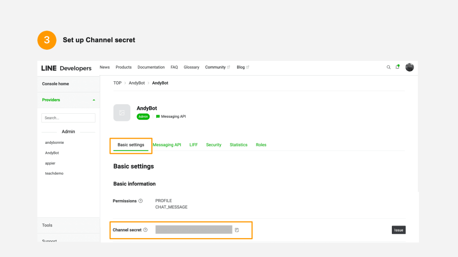 Connect to LINE official account