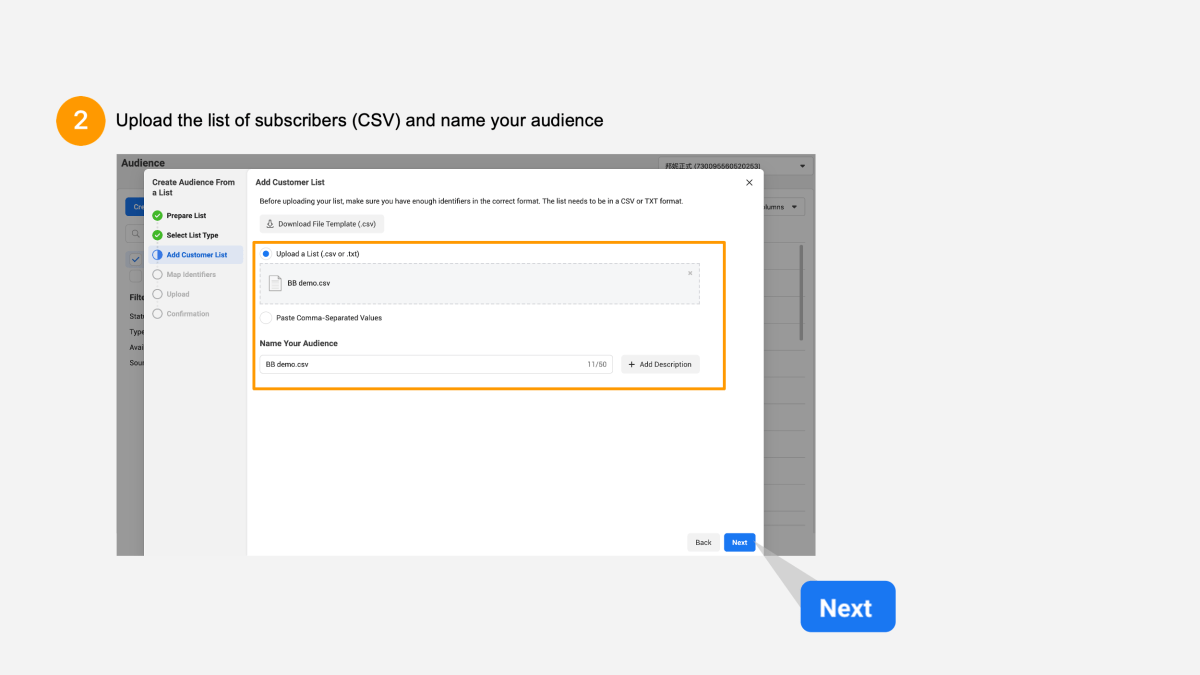 Create a Facebook Customer List Custom Audience